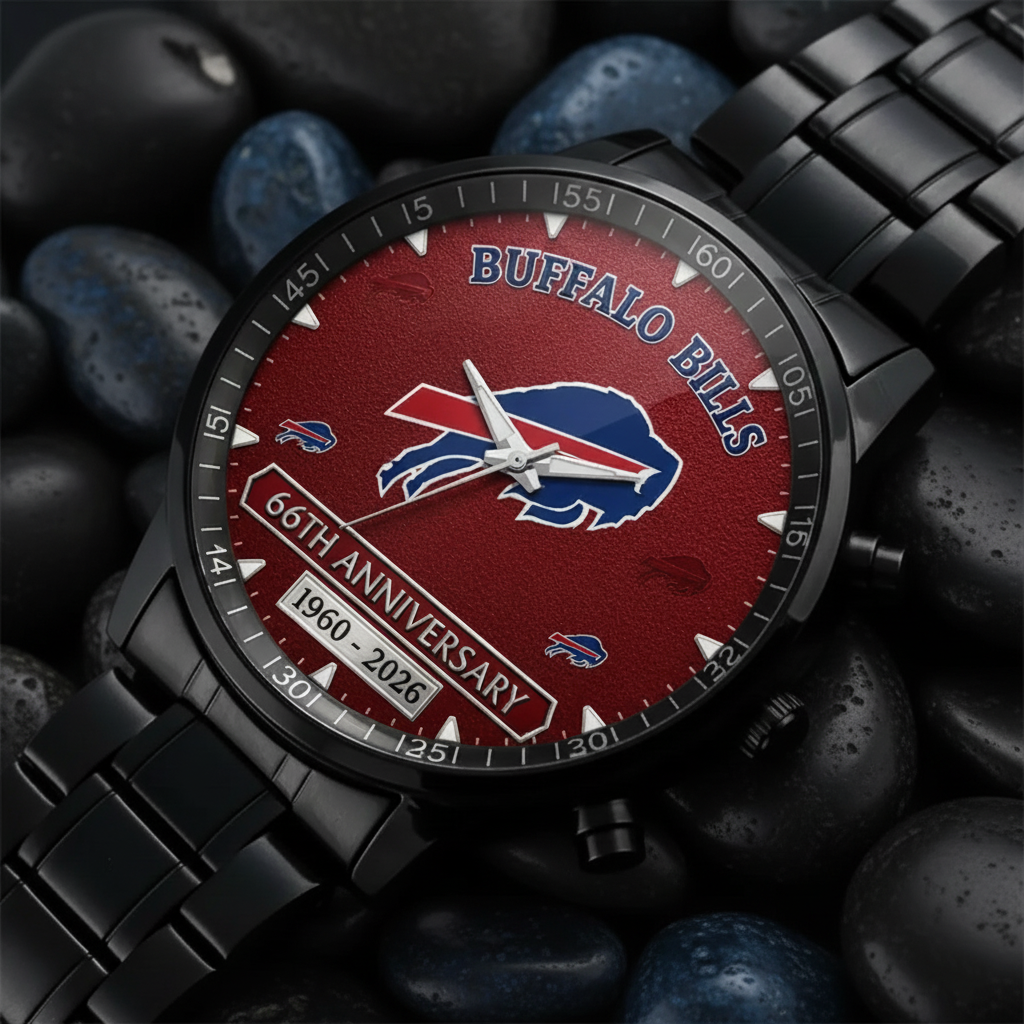 Buffalo Bills 66th Anniversary Commemorative Stainless Steel Watch (19 ...